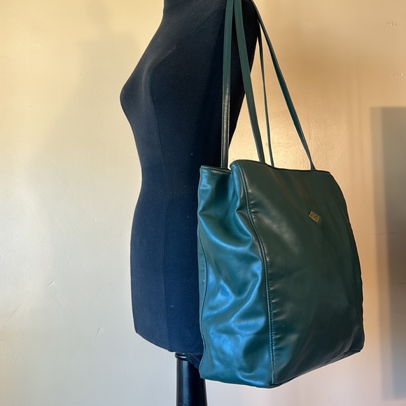 Perry Ellis | Bags | Perry Ellis Pine Green Leather Tote | Poshmark